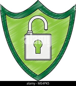 Shield security symbol scribble Stock Vector Image & Art - Alamy