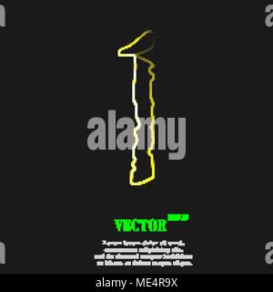 number one icon symbol with effect of yellow neon. Vector illustration ...