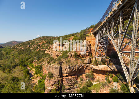 View of the Midgley Bridge over Wilson Canyon near Sedona, Arizona, USA ...