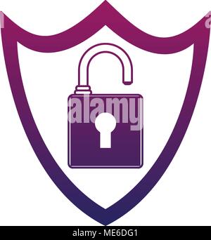 Shield security symbol purple lines Stock Vector Image & Art - Alamy