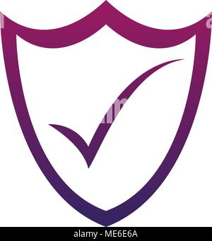 Shield security symbol purple lines Stock Vector Image & Art - Alamy