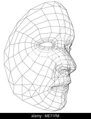 Wire-frame abstract human face Stock Vector Image & Art - Alamy