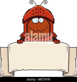 A cartoon illustration of an ant knight with a banner Stock Vector ...