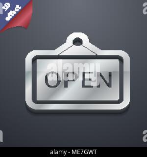 open icon symbol. 3D style. Trendy, modern design with space for your ...
