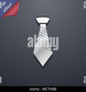 Tie icon symbol. 3D style. Trendy, modern design with space for your ...