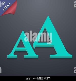 Enlarge font, aA icon symbol. 3D style. Trendy, modern design with ...