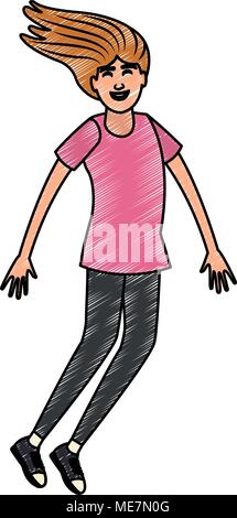 Happy young woman face scribble Stock Vector Image & Art - Alamy