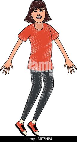 Happy young woman face scribble Stock Vector Image & Art - Alamy