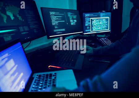 Diverse computer hacking shoot Stock Photo - Alamy