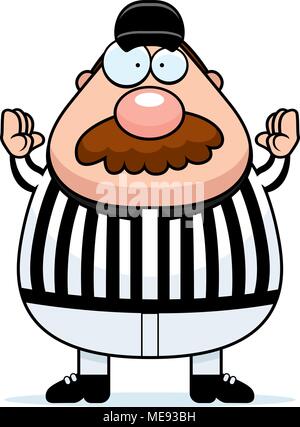 A cartoon illustration of a referee signaling a touchdown Stock Vector ...