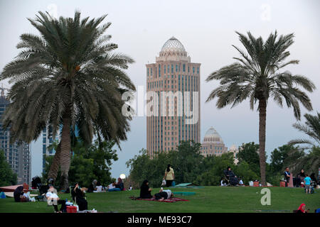 QIA building (Qatar Investment Authority) in the West Bay financial ...
