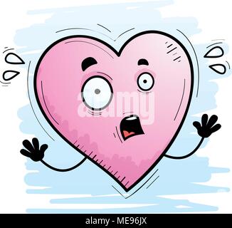 A cartoon illustration of a heart looking scared Stock Vector Image ...