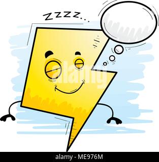 A cartoon illustration of a lightning bolt sleeping and dreaming Stock ...
