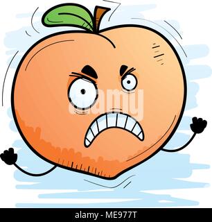 A cartoon illustration of a peach looking angry Stock Vector Image ...