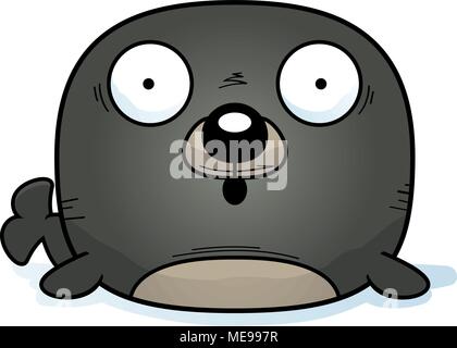 A cartoon illustration of a seal looking surprised Stock Vector Image ...