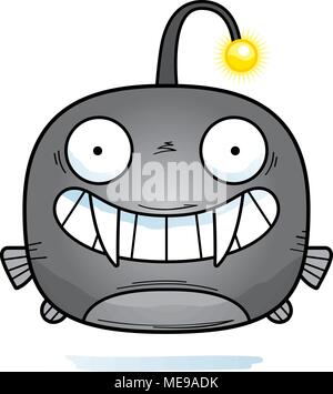 A cartoon illustration of a viperfish looking happy Stock Vector Image ...
