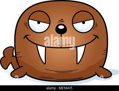 A cartoon illustration of a walrus looking angry Stock Vector Image ...