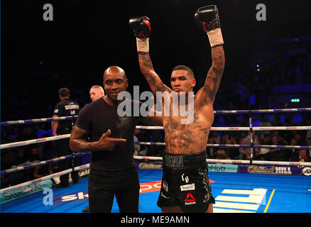 Conor Benn celebrates winning the Welterweight Contest with Father ...