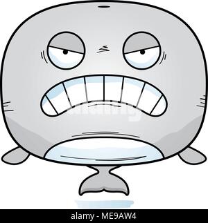 A cartoon illustration of a whale looking angry Stock Vector Image ...
