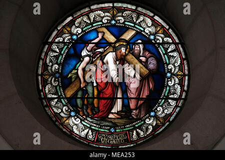 Interior of the Chapel of Flagellation at the compound of the Monastery ...