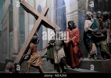 Interior of the Chapel of Flagellation at the compound of the Monastery ...