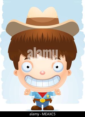 A happy cartoon cowboy kid standing and smiling Stock Vector Image ...