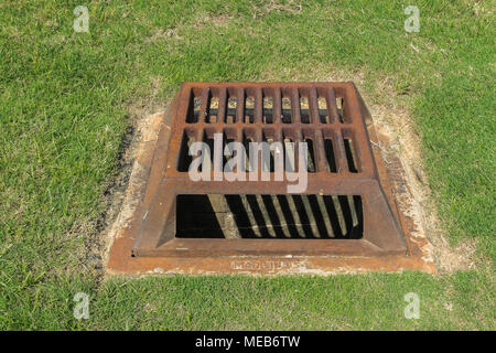 Cast iron storm drain grate Stock Photo: 19687403 - Alamy