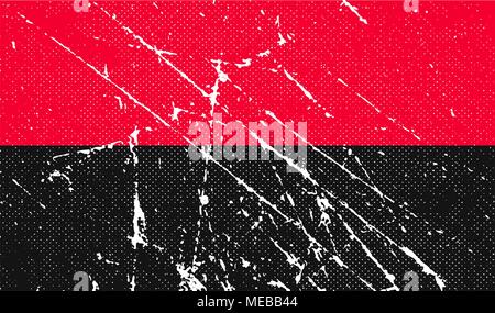 Flag of ukrainian nationalists OUN-UPA with old texture. Vector ...