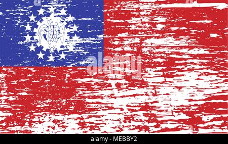 Flag of Myanmar Burma with old texture. Vector illustration Stock ...