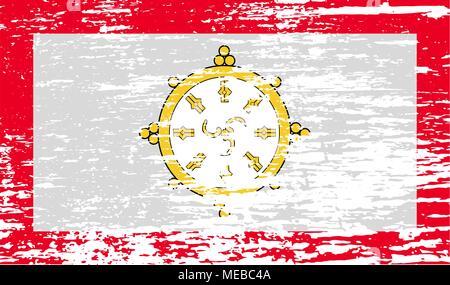 Flag of Sikkim with old texture. Vector illustration Stock Vector Image ...