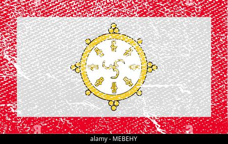 Flag of Sikkim with old texture. Vector illustration Stock Vector Image ...