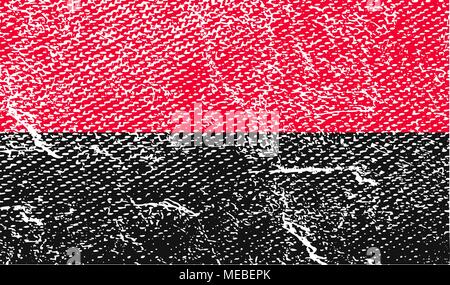 Flag of ukrainian nationalists OUN-UPA with old texture. Vector ...