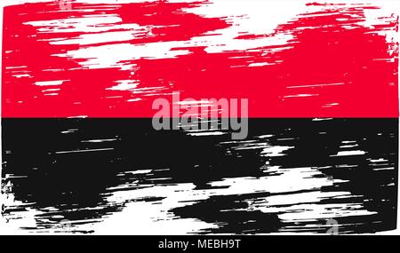 Flag of ukrainian nationalists OUN-UPA with old texture. Vector ...