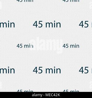 45 minutes sign icon. Seamless abstract background with geometric ...