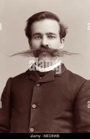 19th Century man, George B. Miles, with extremely wide mustache. Photo ...