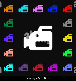 Video camera icon sign. Lots of colorful symbols for your design ...