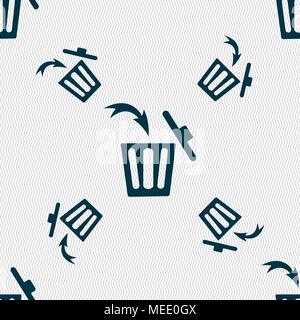 Recycle bin sign icon. Seamless abstract background with geometric ...