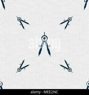 Mathematical Compass sign icon. Seamless abstract background with ...