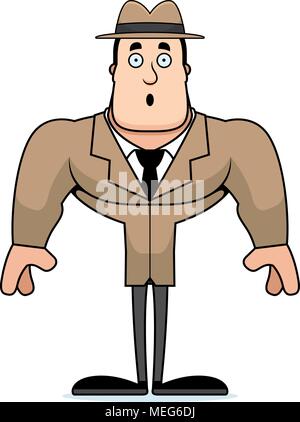 A cartoon illustration of a detective looking surprised Stock Vector ...