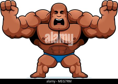 A cartoon illustration of a bodybuilder looking angry Stock Vector ...