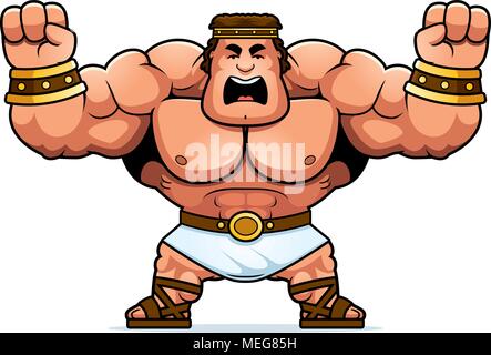 A cartoon illustration of Hercules looking angry Stock Vector Image ...