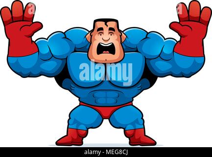 A cartoon illustration of a superhero looking scared Stock Vector Image ...