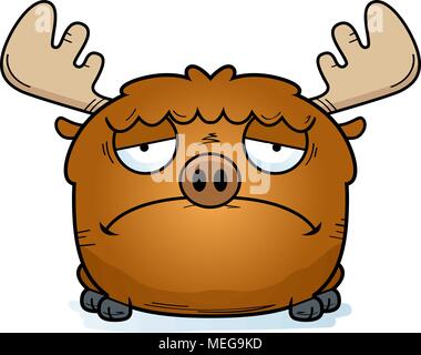 A cartoon illustration of a moose with a sad expression Stock Vector ...