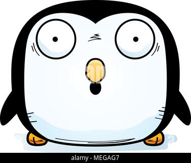 A cartoon illustration of a penguin looking scared Stock Vector Image ...