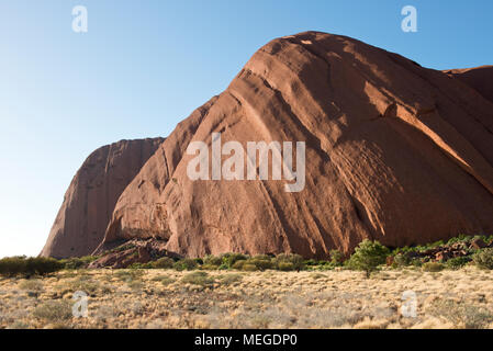Sloping sedimentary layers visible in the rock face of Uluru (Ayers ...
