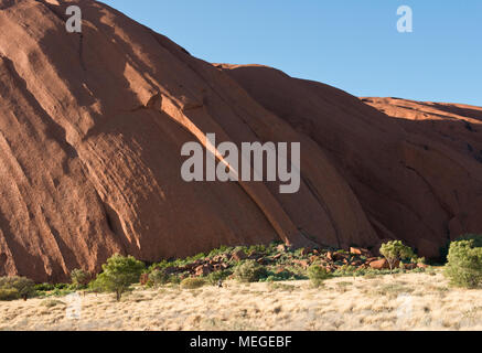 Sloping sedimentary layers visible in the rock face of Uluru (Ayers ...