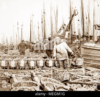 Great Yarmouth herring fishermen early 1900s Stock Photo - Alamy
