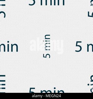 5 minutes sign icon. Seamless abstract background with geometric shapes ...