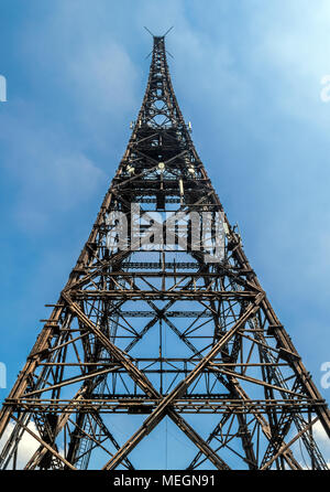 Wooden radio tower in Gliwice, Silesia, Poland. The tower is the ...