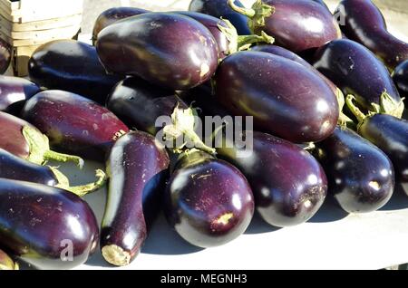 Delicious and rip eggplants for sale Stock Photo - Alamy